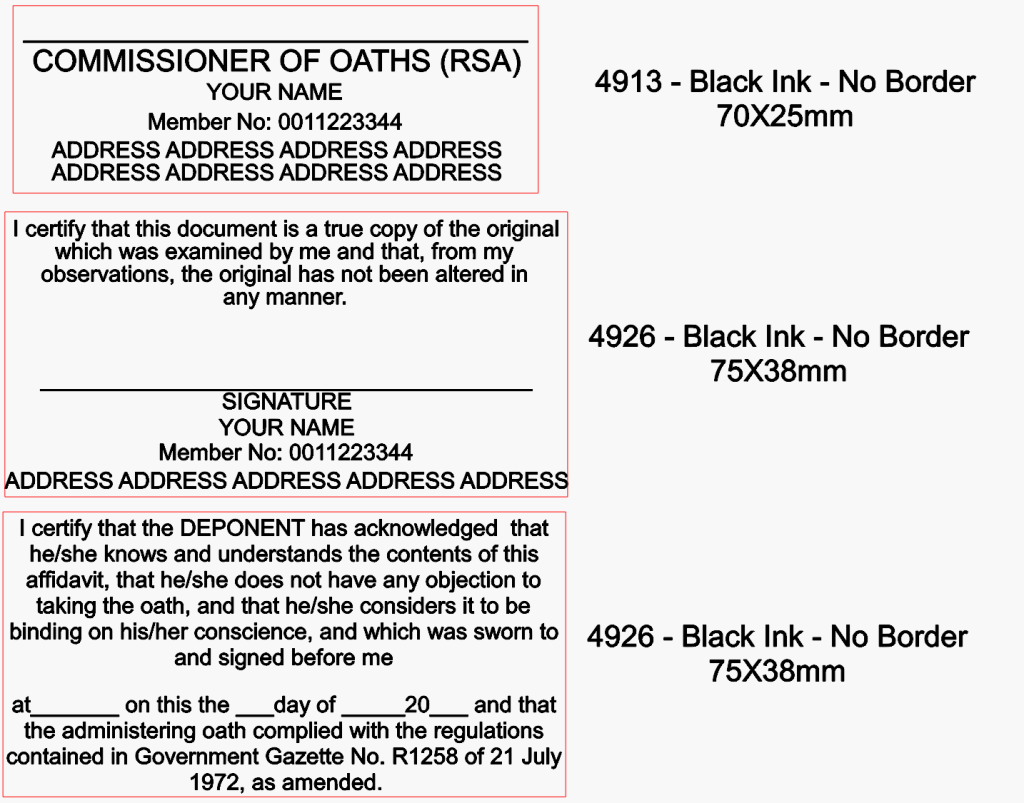 Commissioner of Oaths Combo - MCStamps